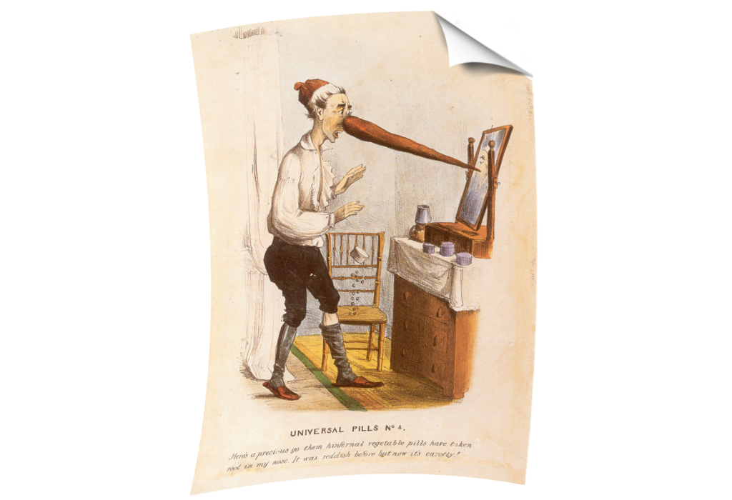 ‘Universal Pills No 4’ — coloured lithograph published by W. Spooner, c ...