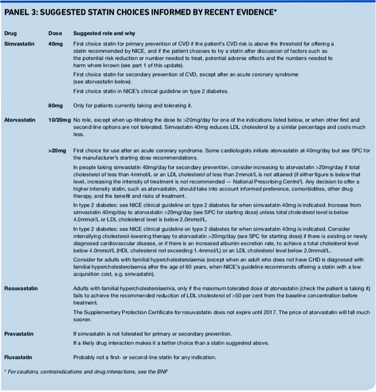 If a patient wants to take a statin, and offering it is in line with ...